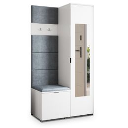 GARDEROBENSCHRANK VIRA 95/181/51 cm Modern Garderobe-Set Wei&szlig;
