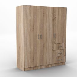 DREHT&Uuml;RENSCHRANK PINELLO 144/177/50 cm 3-t&uuml;rig Sonoma Eiche