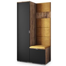 GARDEROBENSCHRANK LORI 95/181/51 cm Modern Garderobe-Set Eiche Lefkas