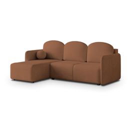ECKSOFA SUVINO Kupferfarben Geflochtener Stoff mit Schlaffunktion