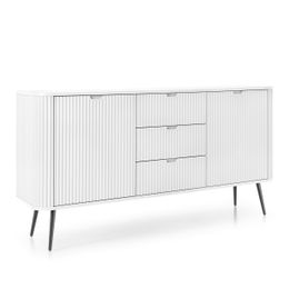 SIDEBOARD ZENZERO 168/87/39 cm mit 3 Schubladen 2 T&uuml;ren Wei&szlig;
