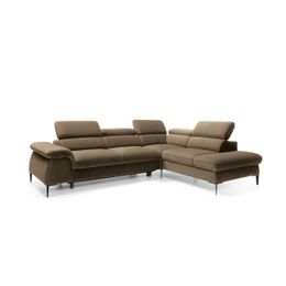 ECKSOFA MESTO Gr&uuml;n Velours-Stoff mit Schlaffunktion