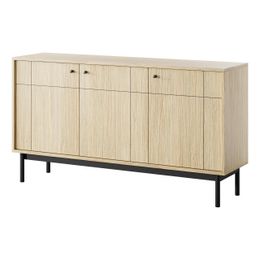 KOMMODE GIAPPONESE 154/84/39 cm mit 3 T&uuml;ren Eichefarben