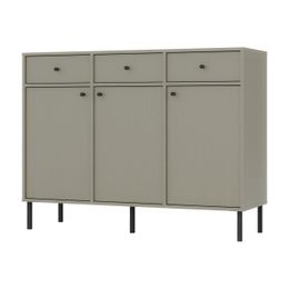 KOMMODE TORINO 125/95/41 cm mit 3 Schubladen 3 T&uuml;ren Hellgr&uuml;n