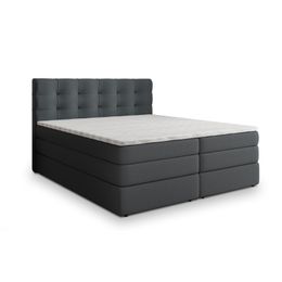 BOXSPRINGBETT AREZI 160x200 cm mit Matratze und Topper - Graphitfarben