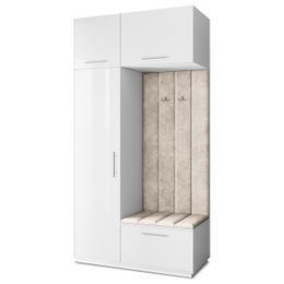 GARDEROBENSCHRANK REMA 120/240/60 cm Modern Wei&szlig;