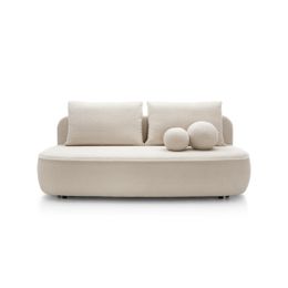 BETTSOFA KIRA Creme Chenille-Stoff mit Schlaffunktion