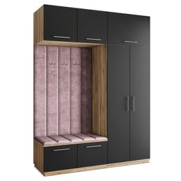 GARDEROBENSCHRANK REMA 180/240/60 cm Modern Garderobe-Set Eiche Wotan