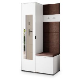 GARDEROBENSCHRANK VIRA 95/181/51 cm Modern Garderobe-Set Wei&szlig;