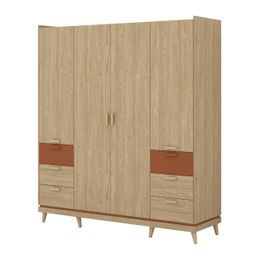 DREHT&Uuml;RENSCHRANK ACARA 190/214.5/57,4 cm 4-t&uuml;rig Eichefarben