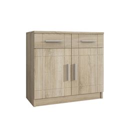 KOMMODE PERUGIA 69/70/37 cm mit 2 Schubladen 2 T&uuml;ren Sonoma Eiche