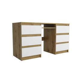 SCHREIBTISCH ANGULO 130x50x75 cm B&uuml;rotisch Computertisch, Eiche Artisan