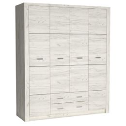 DREHT&Uuml;RENSCHRANK ZERI 178/214/58 cm 4-t&uuml;rig Eiche Bianco