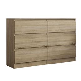 KOMMODE ALLEGRA 120/77/33 cm mit 6 Schubladen Sonoma Eiche