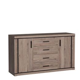 KOMMODE MALAGA 157/91/45cm mit 4 Schubladen 2 T&uuml;ren Braun