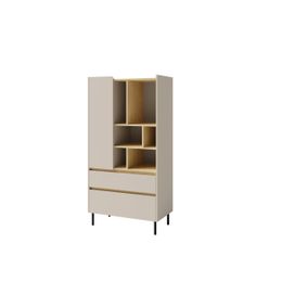 B&Uuml;CHERREGAL MURO 80x40x165 cm, Regal Beige