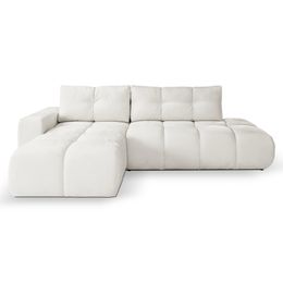 ECKSOFA DUCA L-S Creme Chenille mit Schlaffunktion