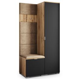 GARDEROBENSCHRANK LORI 95/181/51 cm Modern Garderobe-Set Eiche Wotan