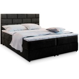 BOXBETT KERLO 140x200 cm mit Matratze und Topper - Schwarz