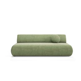 BETTSOFA DELTA Gr&uuml;n Geflochtener Stoff mit Schlaffunktion