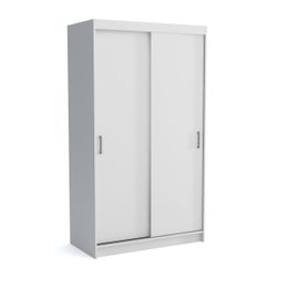 SCHWEBET&Uuml;RENSCHRANK NICOLA 120/215/60 cm 2-t&uuml;rig mit Spiegel Wei&szlig;