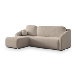 ECKSOFA MARELLO Beige Boucle-Stoff mit Schlaffunktion