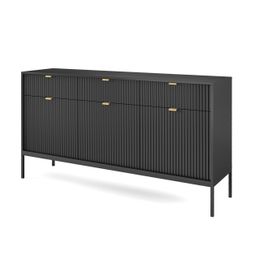 SIDEBOARD STELLARE 154/83/39 cm mit 3 Schubladen 3 T&uuml;ren Schwarz