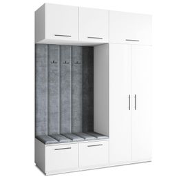 GARDEROBENSCHRANK REMA 180/240/60 cm Modern Garderobe-Set Wei&szlig;