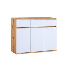 KOMMODE KRYOS 120/94/40cm mit 3 Schubladen 3 T&uuml;ren Eiche Wotan