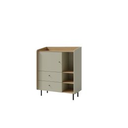 KOMMODE VETTA 95/115/42cm mit 2 Schubladen 1 T&uuml;ren Hellgr&uuml;n