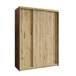 SCHWEBET&Uuml;RENSCHRANK NISSE 150/205/60 cm 3-t&uuml;rig Eiche Artisan