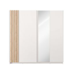 SCHWEBET&Uuml;RENSCHRANK RANOR 200,6/198,5/62cm 2-t&uuml;rig mit Spiegel Wei&szlig;