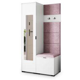 GARDEROBENSCHRANK VIRA 95/181/51 cm Modern Garderobe-Set Wei&szlig;