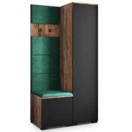 GARDEROBENSCHRANK LORI 95/181/51 cm Modern Garderobe-Set Eiche Lefkas