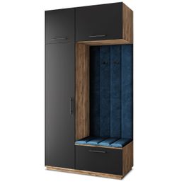 GARDEROBENSCHRANK REMA 120/240/60 cm Modern Garderobe-Set Eiche Lefkas
