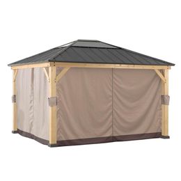Pavillon-Seitenteil Gazebo Vorhang f&uuml;r 393x452cm, 4 Stk.