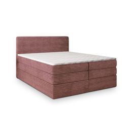 BOXSPRINGBETT LUNERA 140x200 cm mit Matratze und Topper - Rosa