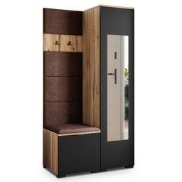 GARDEROBENSCHRANK VIRA 95/181/51 cm Modern Garderobe-Set Eiche Wotan