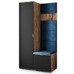 GARDEROBENSCHRANK LORI 95/181/51 cm Modern Garderobe-Set Eiche Lefkas