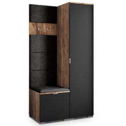GARDEROBENSCHRANK LORI 95/181/51 cm Modern Eichefarben