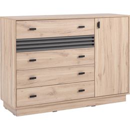 KOMMODE PUNTO 135/95/40cm mit 4 Schubladen 1 T&uuml;ren Eichefarben