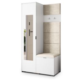 GARDEROBENSCHRANK VIRA 95/181/51 cm Modern Wei&szlig;