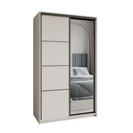 SCHWEBET&Uuml;RENSCHRANK VARO 120/205/60 cm 2-t&uuml;rig mit Spiegel Kaschmir