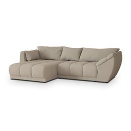 ECKSOFA ORENTI L-S Beige Boucle-Stoff mit Schlaffunktion