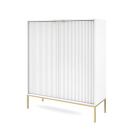 HIGHBOARD STELLARE 104/125/39 cm mit 2 T&uuml;ren Wei&szlig;