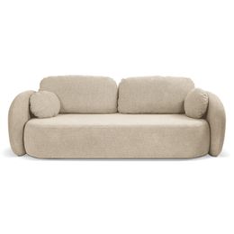 BETTSOFA AMICO Creme Geflochtener Stoff mit Schlaffunktion