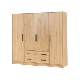 DREHT&Uuml;RENSCHRANK VANO 200/190/56cm 4-t&uuml;rig Eiche Artisan