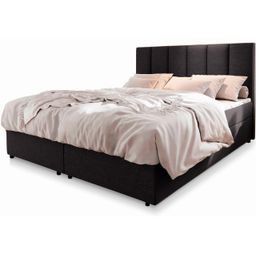 BOXBETT MERIL 160x200 cm mit Matratze und Topper - Schwarz