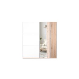 SCHWEBET&Uuml;RENSCHRANK ATROX 203/215/65 cm 2-t&uuml;rig mit Spiegel Wei&szlig;