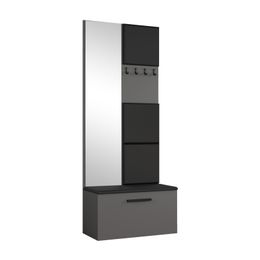 GARDEROBENSCHRANK MODULO 80,6/204/40 cm Modern Garderobe-Set Grau
